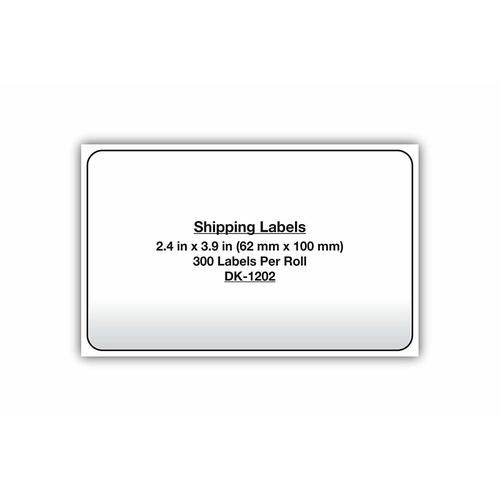 Brother DK1202 Original Die-cut White Shipping Paper Labels, 2.4 in x 3 ...