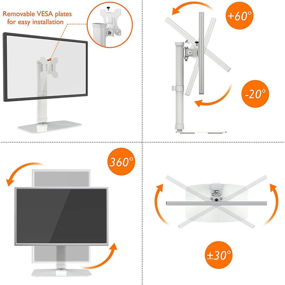 Adjustable Vertical Monitor Stand for 17–27 Inch Screens