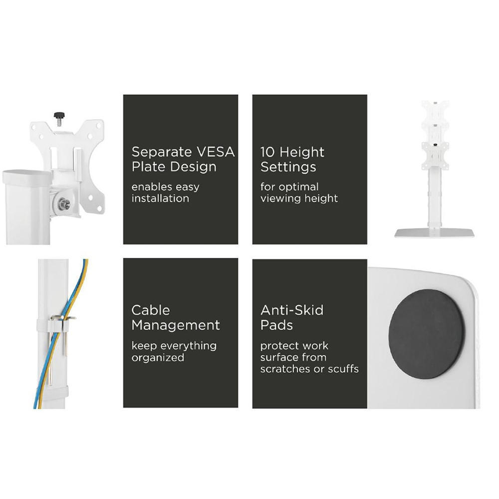 Adjustable Vertical Monitor Stand for 17–27 Inch Screens