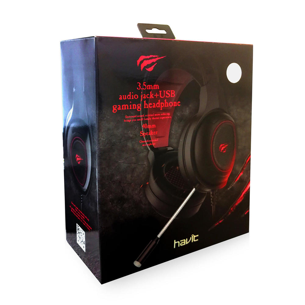 Havit HV-H2239D USB Gaming Headset with Mic, 40mm Speaker & LED Lighting