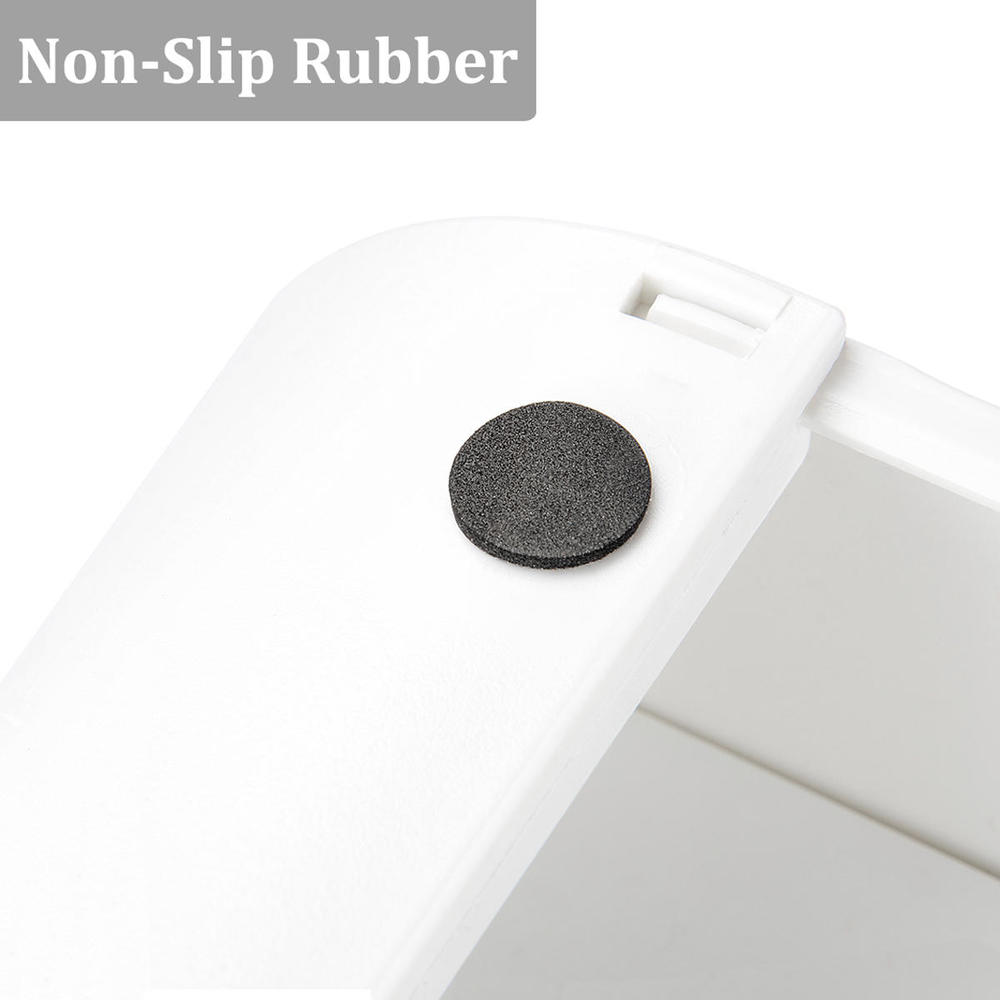 Monitor Stand with Dual Pull-Out Drawers, 315mm x 220mm x 100mm, White