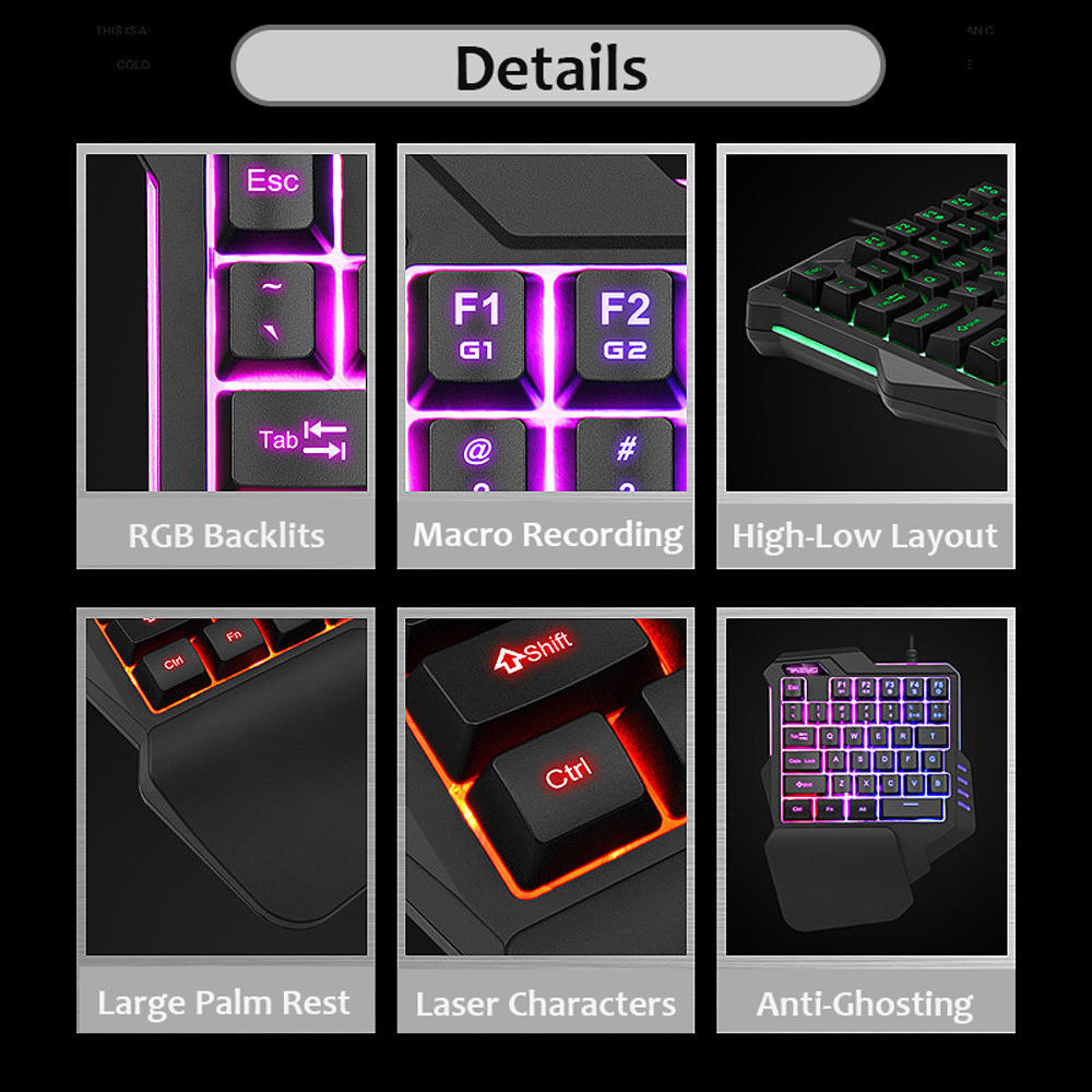 Wired 35 Keys Gaming Keypad with 7 Colors Backlit