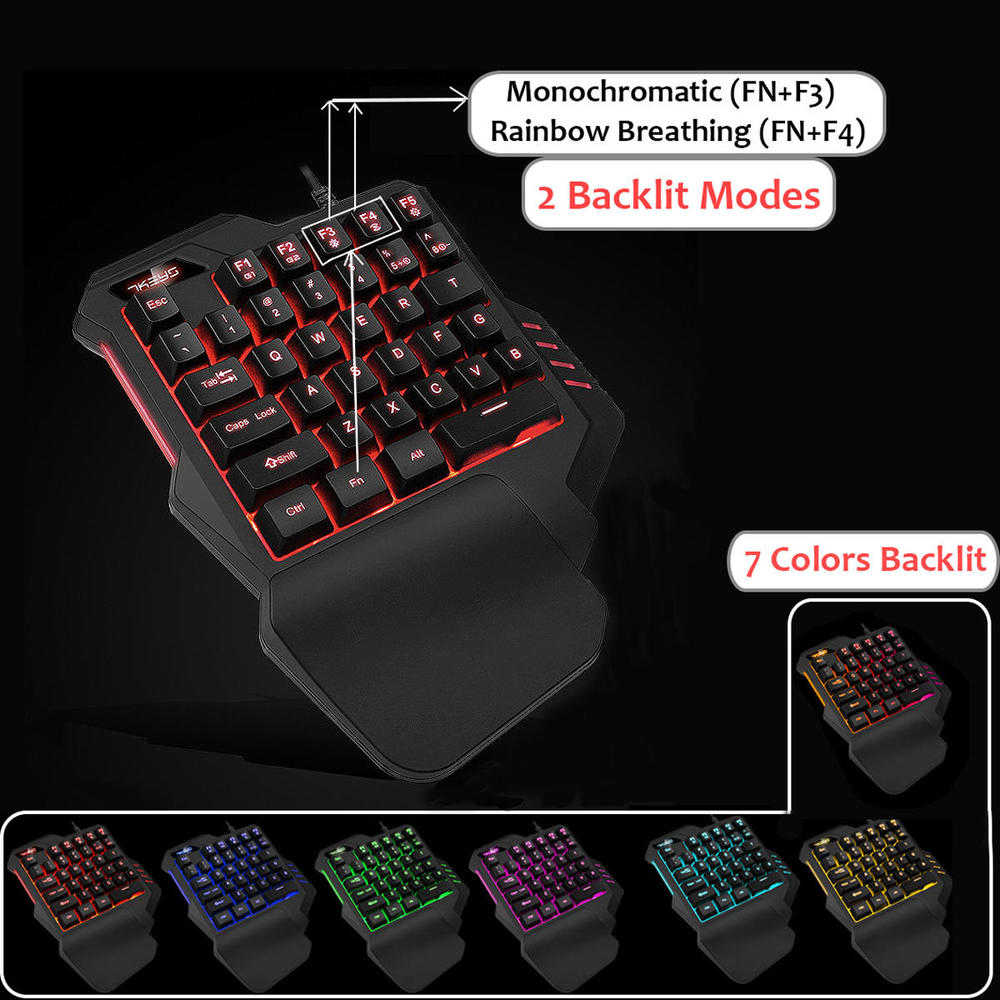 Wired 35 Keys Gaming Keypad with 7 Colors Backlit