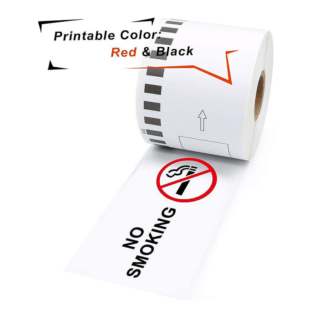 Brother DK2251 Continuous Label Roll, 2.4" x 50ft, Black/Red on White ...