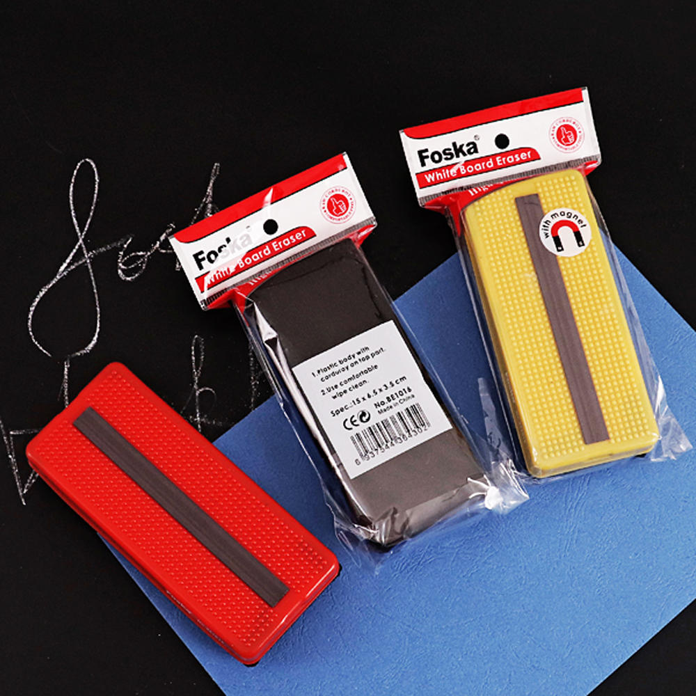 Foska® Magnetic Whiteboard Eraser, 155x70x30mm, Random Colors, 1/Pack