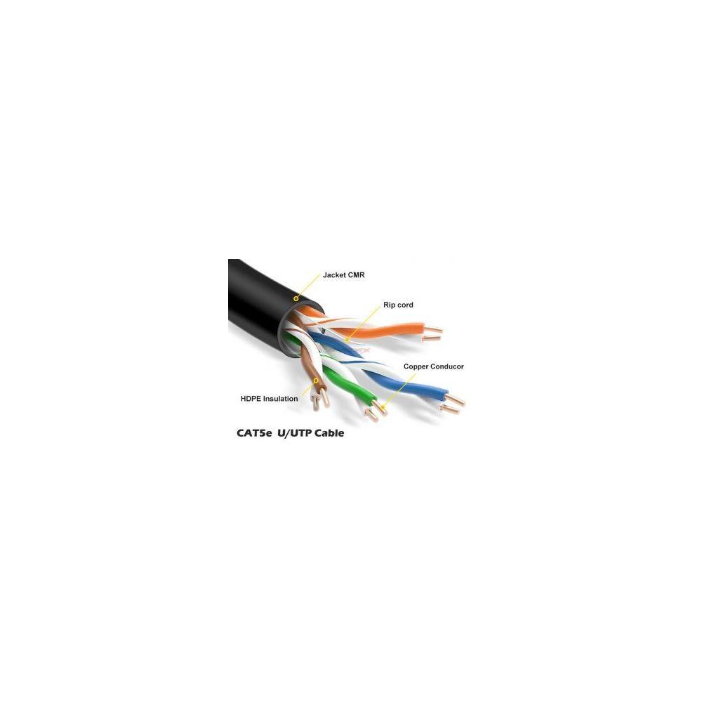 CAT5e CMR FT4 350 Mhz 1000Ft Network Cable, Black