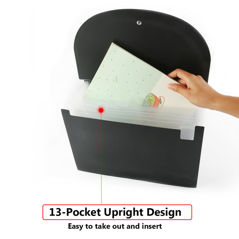 Expanding File Folder with String-Tie Closure, Letter Size, 13 Pockets ...