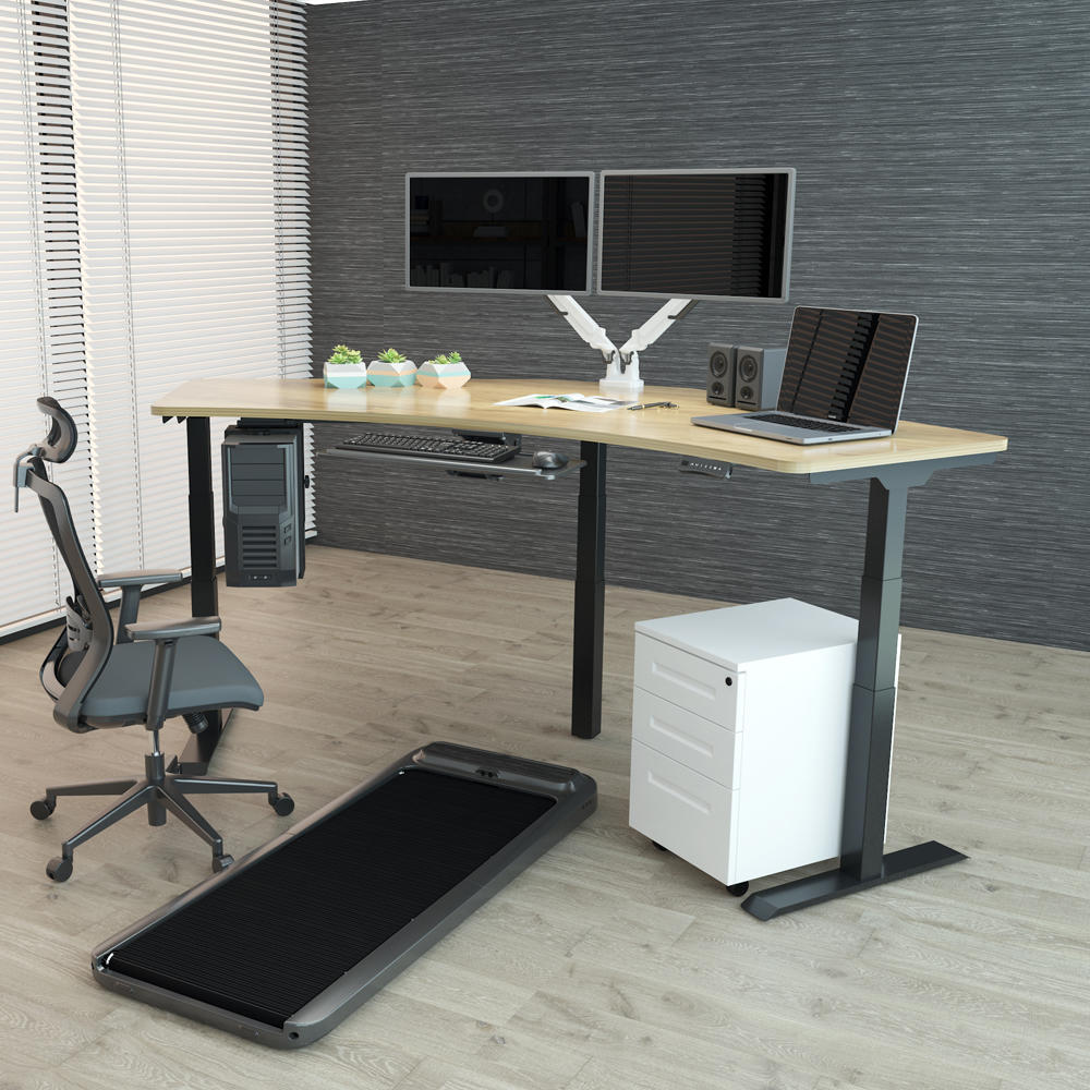 V-Shaped Electric Sit-Stand Desk Frame - PrimeCables