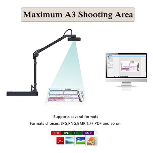 Portable A3 Document Camera Scanner, 10 MP HD OCR Visualizer with HDMI ...