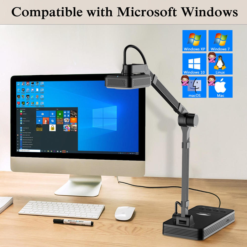 Portable A3 Document Camera Scanner, 10 MP HD OCR Visualizer with HDMI ...