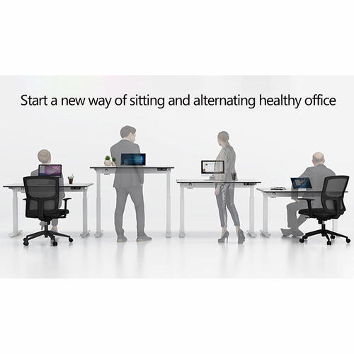 V-Shaped Electric Sit-Stand Desk Frame - PrimeCables