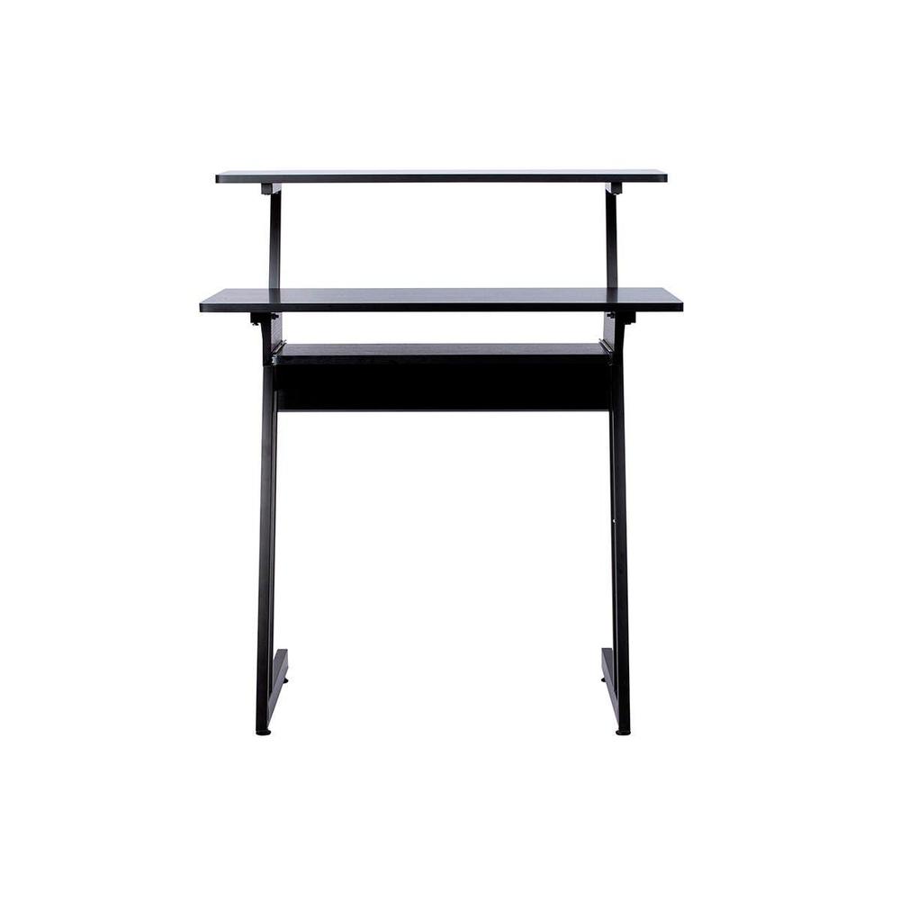 Recording Studio Desk with Raised Platform and Keyboard Tray