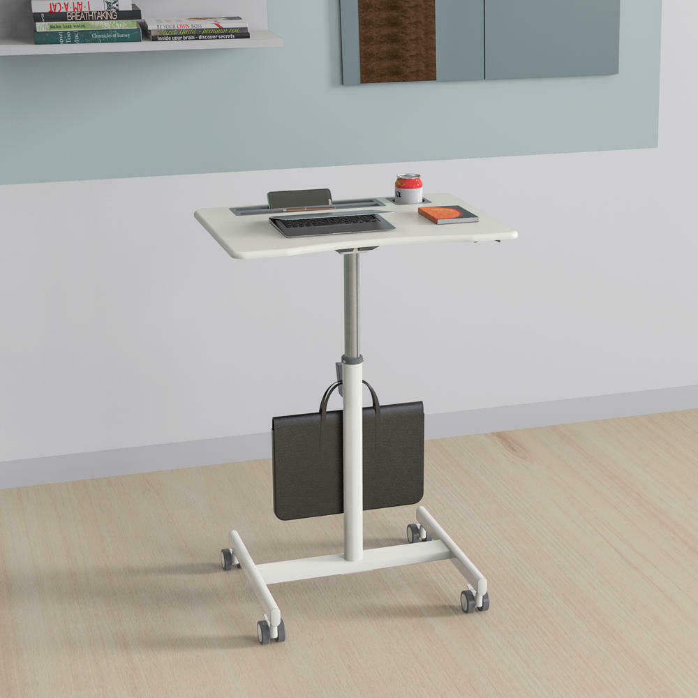 Mobile Standing Desk - Height Adjustable Rolling Workstation Cart