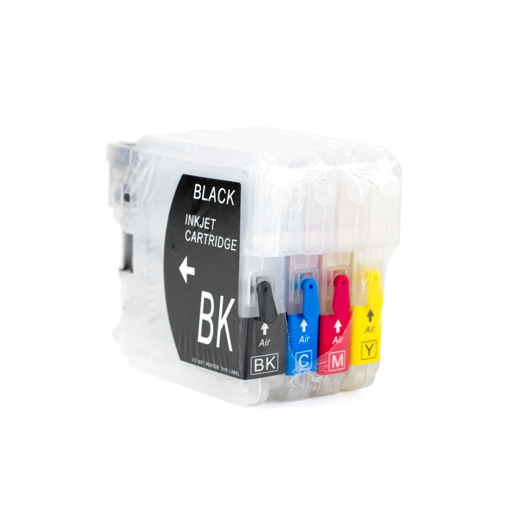 Brother LC61 Empty Refillable Ink Cartridge Combo BK/C/M/Y