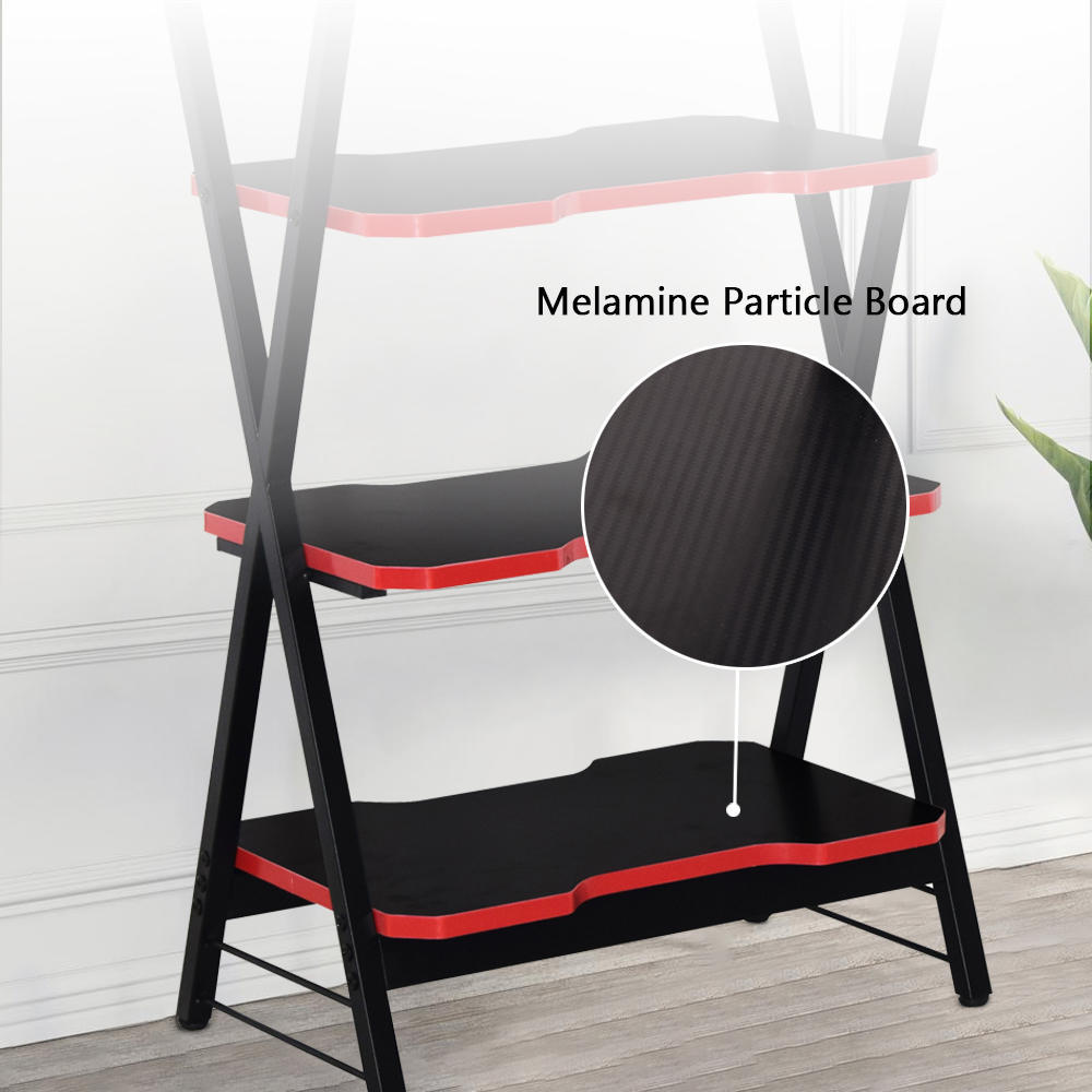 3-Tier Storage Shelf, Metal Frame Gaming Rack - Moustache®