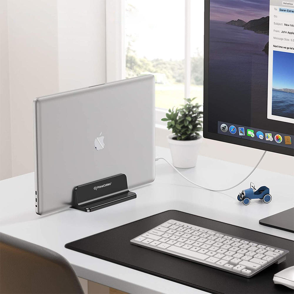 Aluminum Vertical Laptop Stand for Desk - PrimeCables