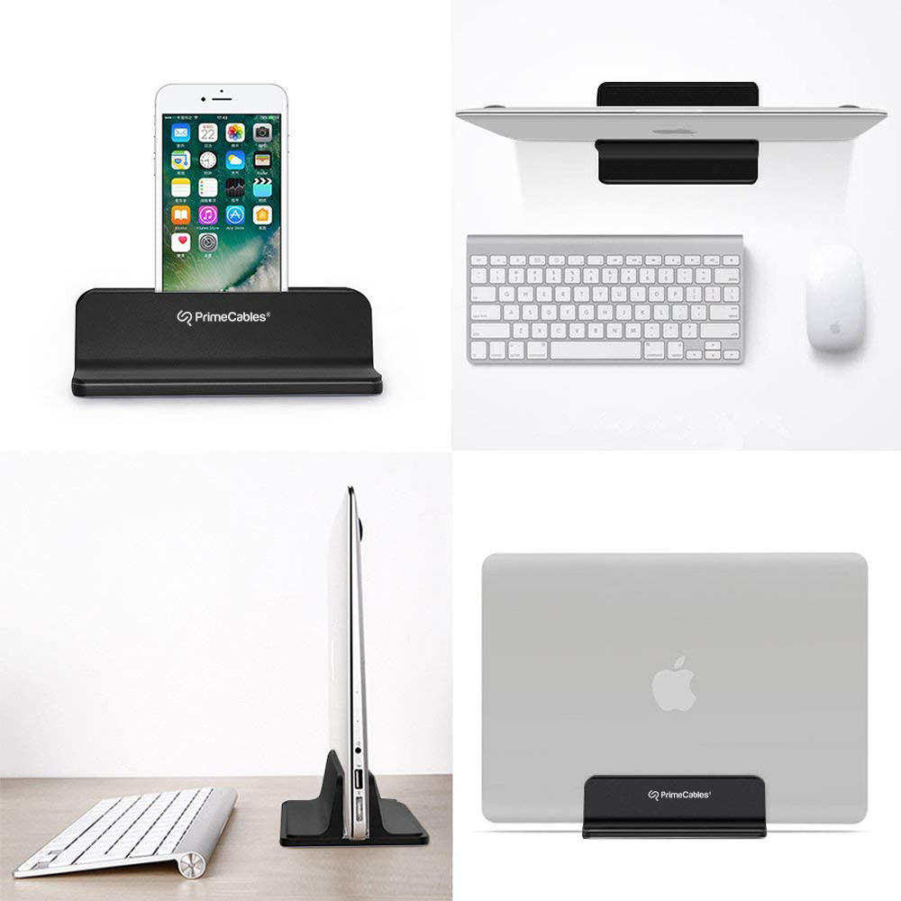 Aluminum Vertical Laptop Stand for Desk - PrimeCables