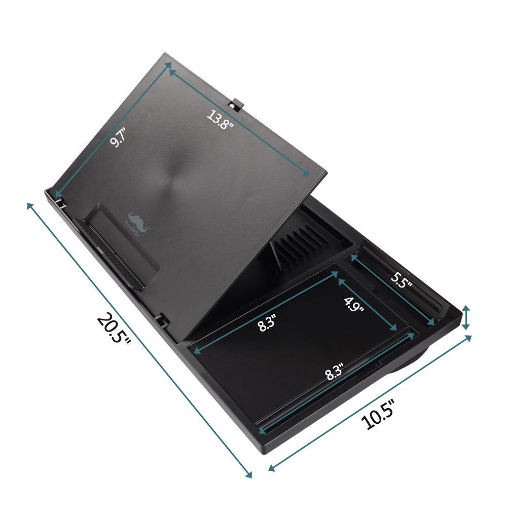 Lap Desk with Storage Slot & Mouse Pad - Moustache