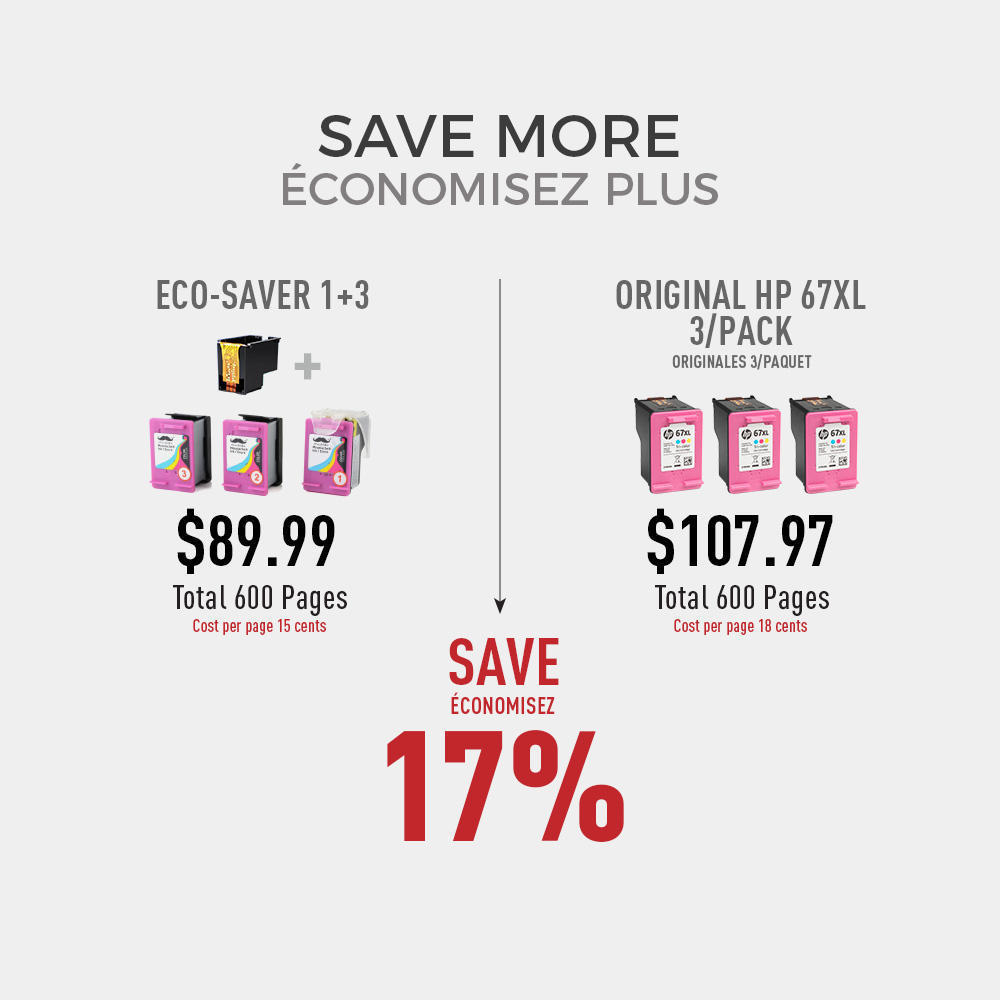 Remanufacturé HP 67XL Eco-Saver cartouche d'encre combo haute capacité ...