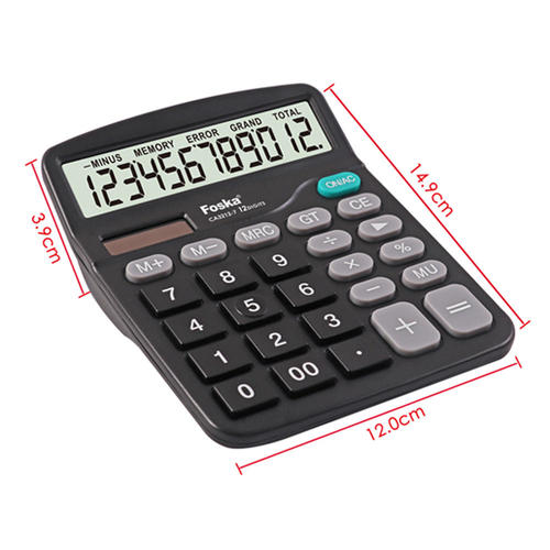 Foska® 12-Digit Hybrid Power Electronic Calculator