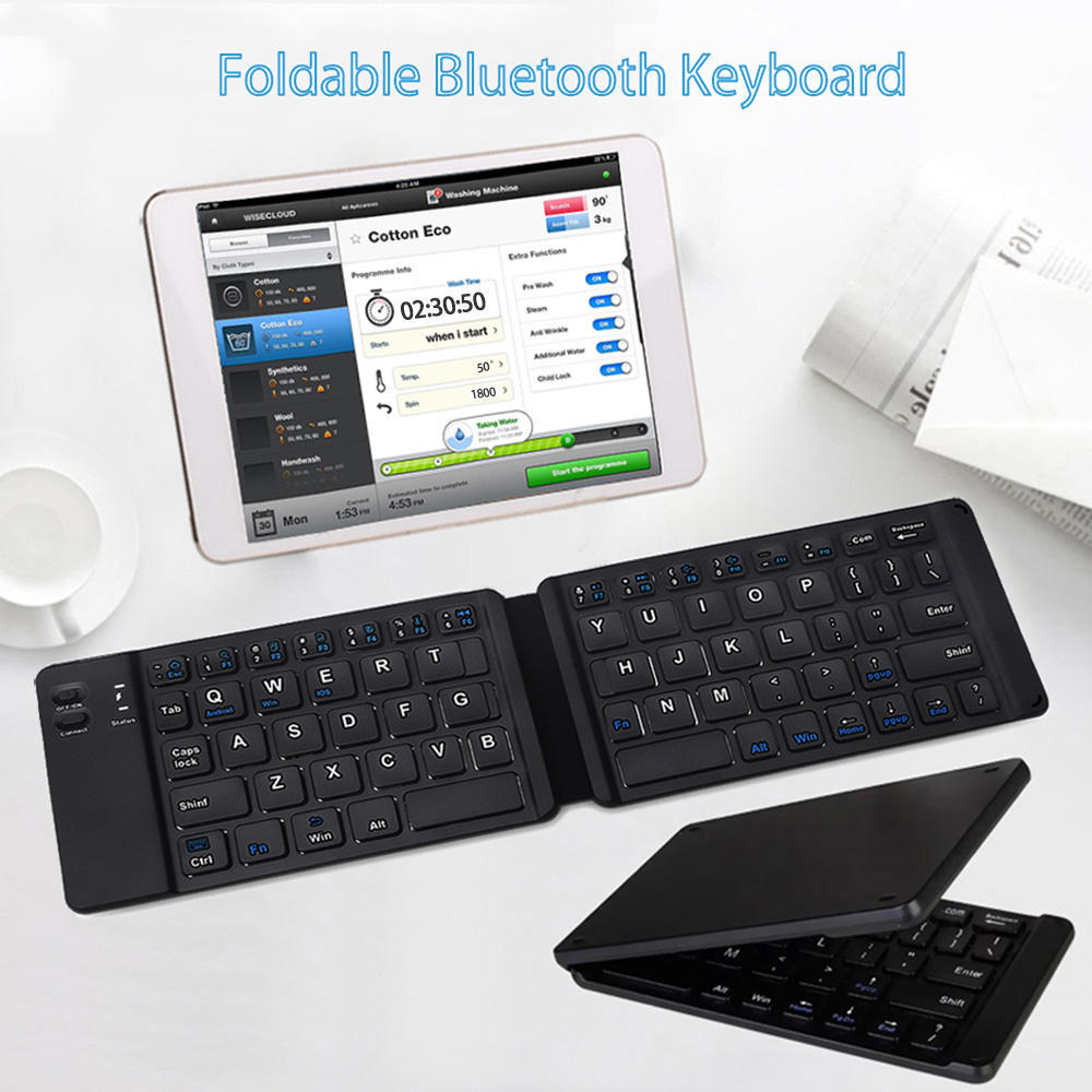 Compact Foldable Bluetooth Keyboard, Black