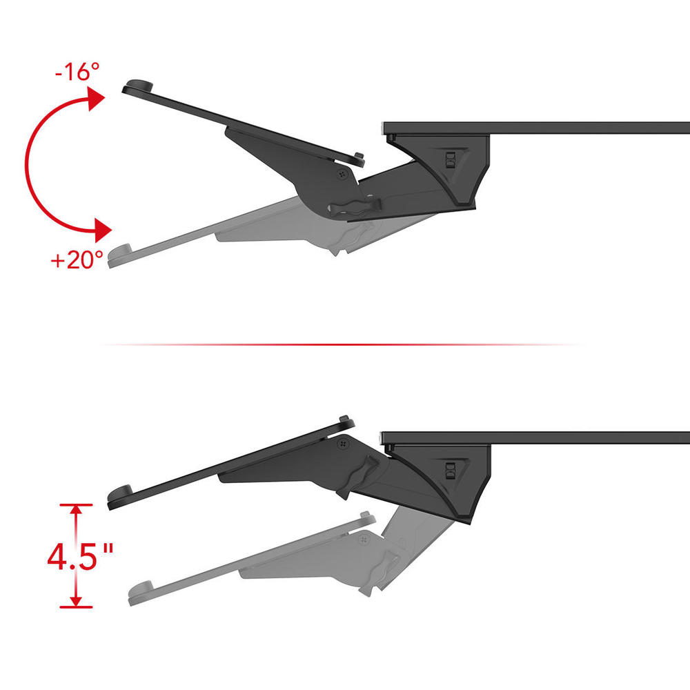Adjustable Computer Keyboard & Mouse Platform Tray Deluxe Under Table ...