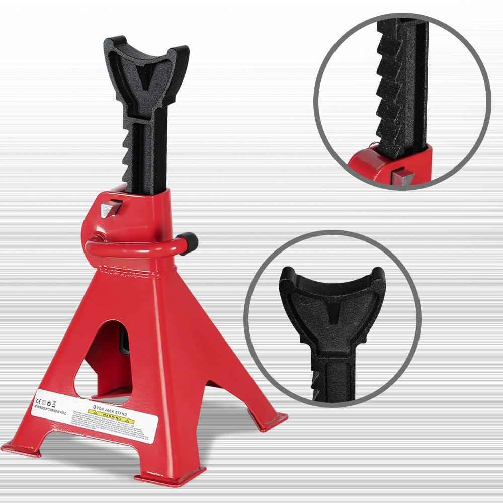 3 Ton Adjustable Car Jack Stand Steel Car Lifting Stand Red, 1 Pair ...