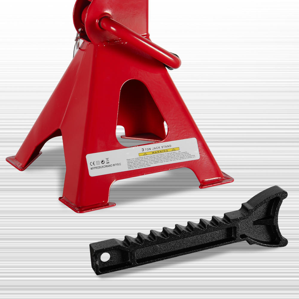 3 Ton Adjustable Car Jack Stand Steel Car Lifting Stand Red, 1 Pair ...