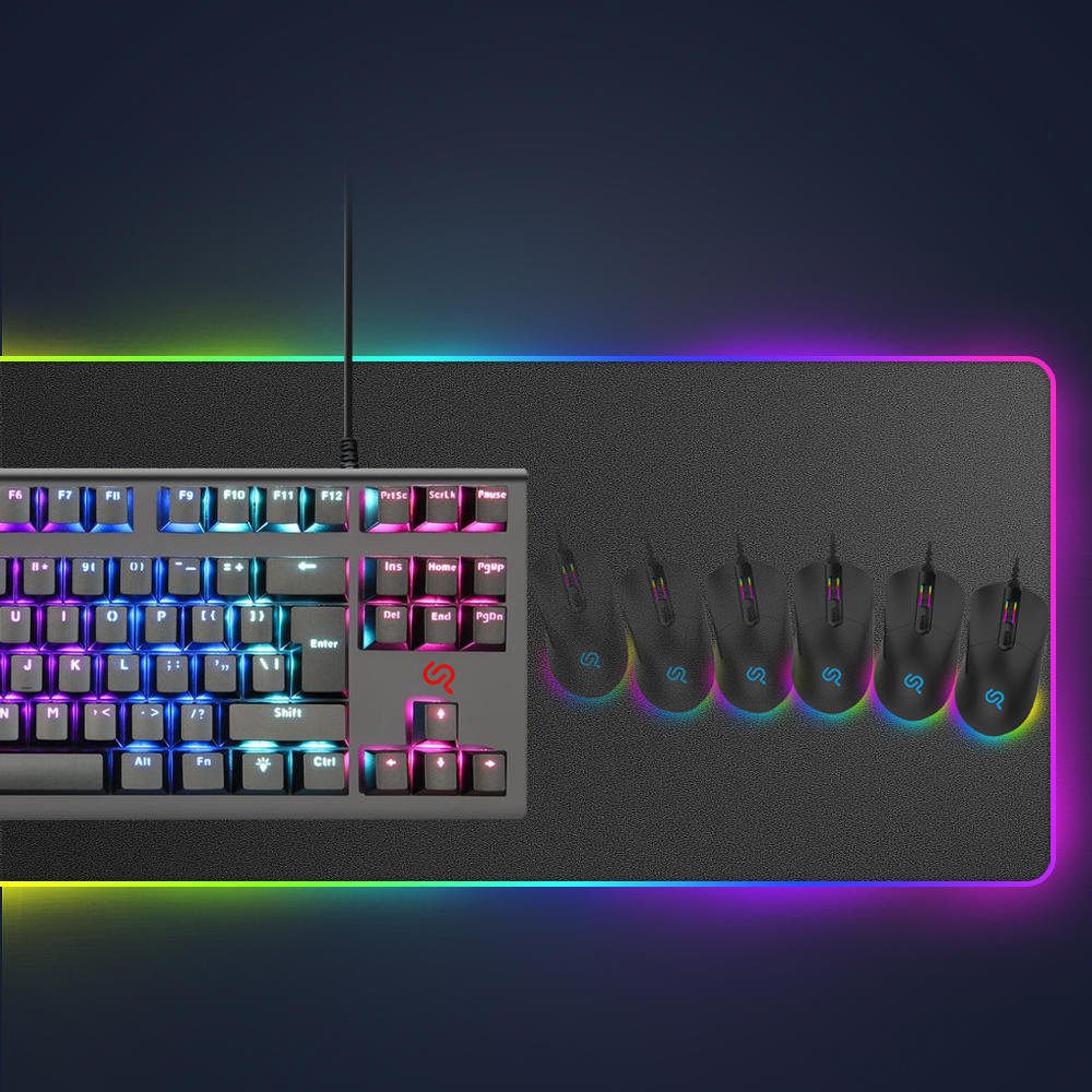 87 Keys LED Backlit Mechanical Gaming Keyboard and Professional Wired ...