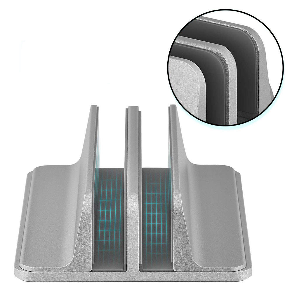 Two in One Vertical Laptop Stand with Adjustable Width for Various Use ...