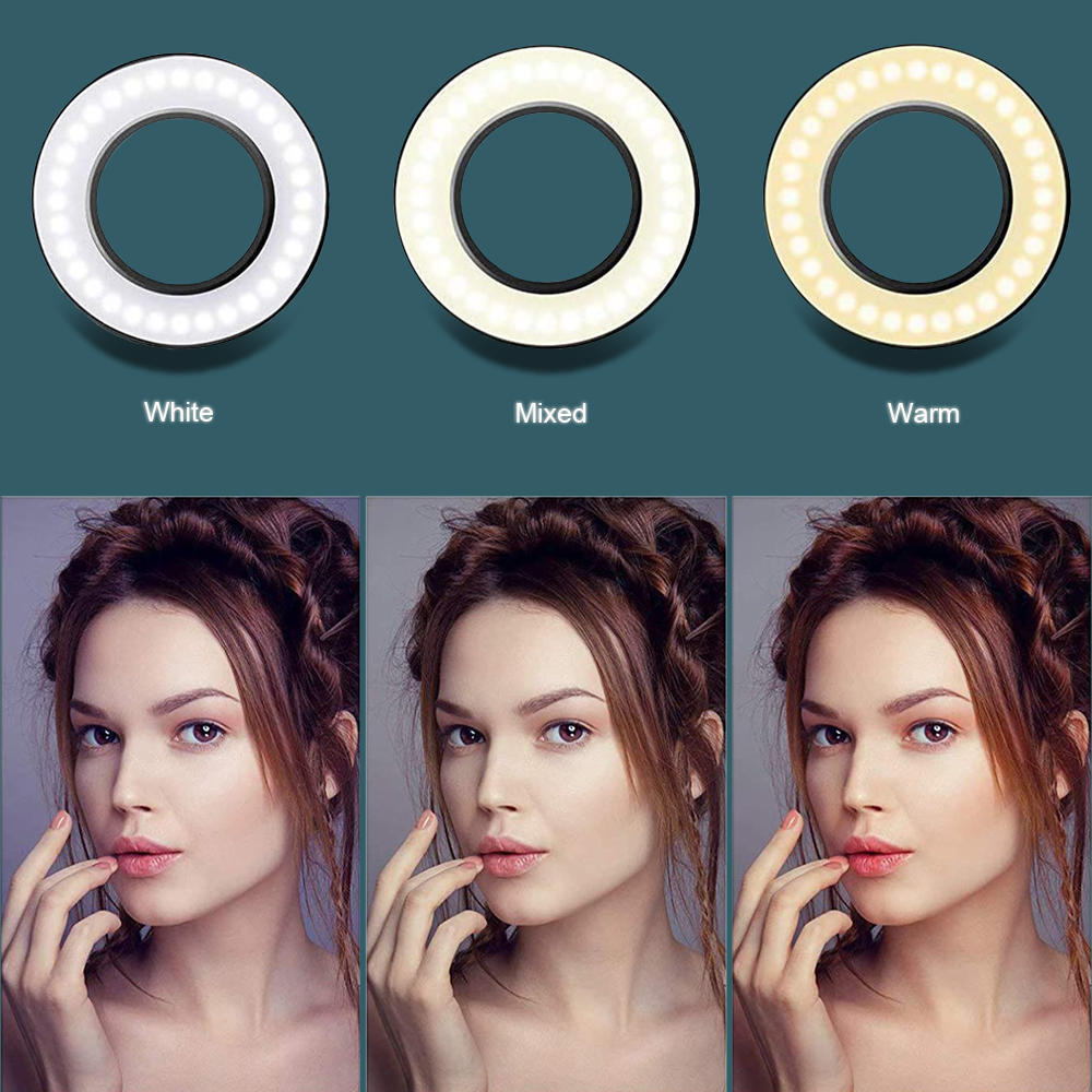 3.5 inch 3 Normal Colors and 9 RGB Colors Selfie Ring Light with Cell ...