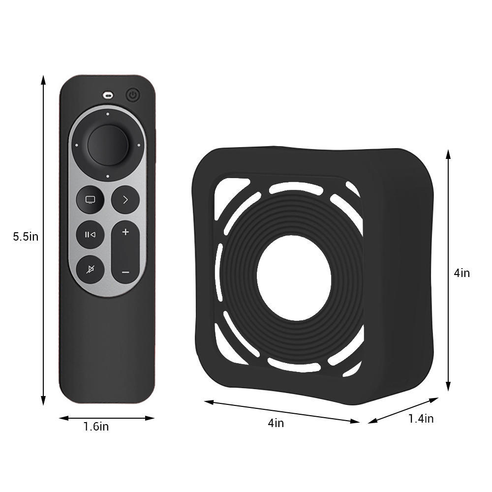 Silicone Remote Case and TV Box Case for Apple TV 4K/Apple TV HD, Black ...
