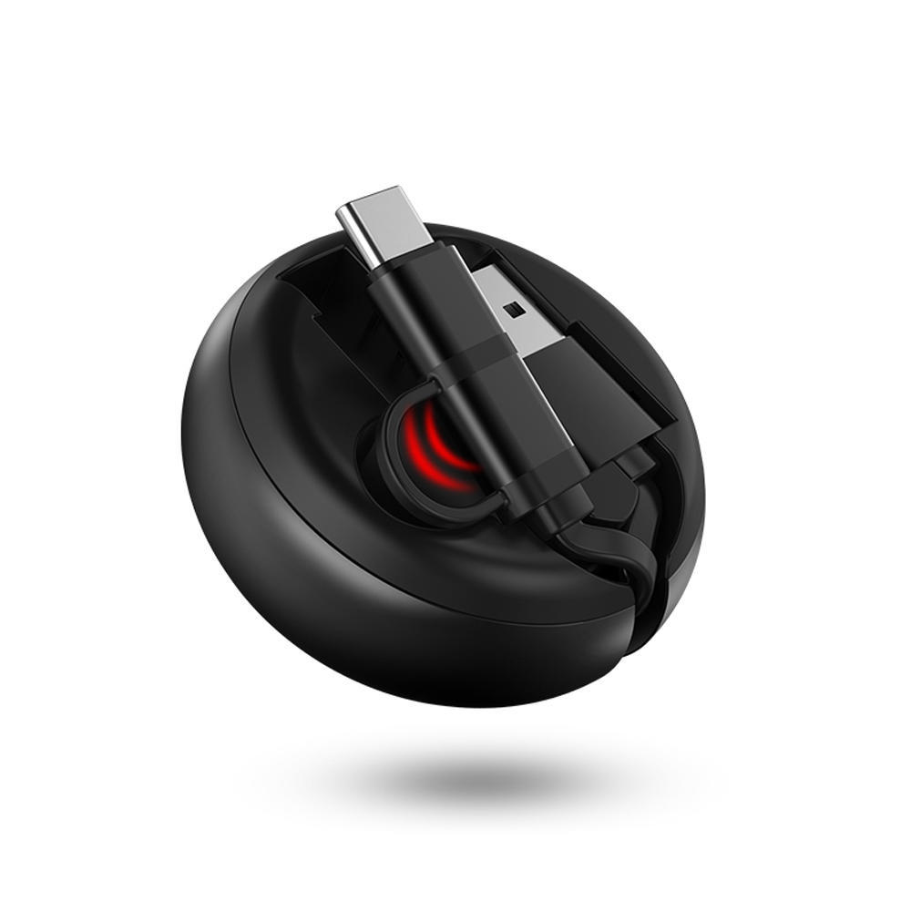 2-in-1 Round Retractable Type-C & Micro USB to USB Sync Fast Charging ...