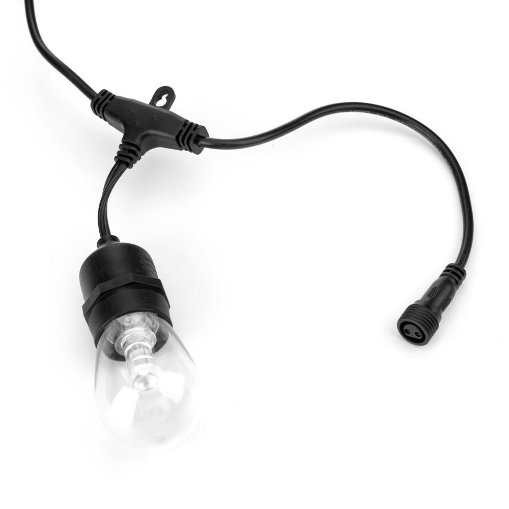 48Ft Outdoor String Light Weatherproof 15Hanging Sockets S14/E26 2W, 15 ...