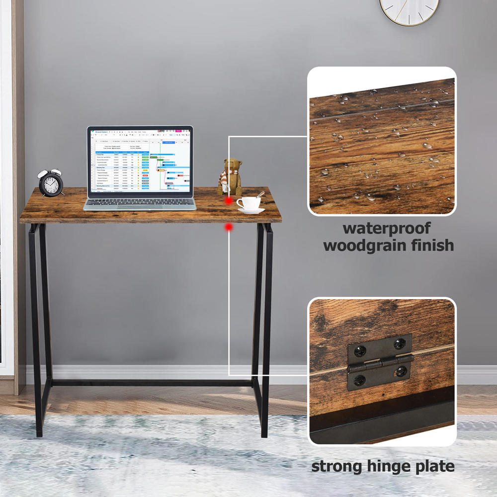 31.5 Inch Folding Desk for Small Space, Assembly Not Required