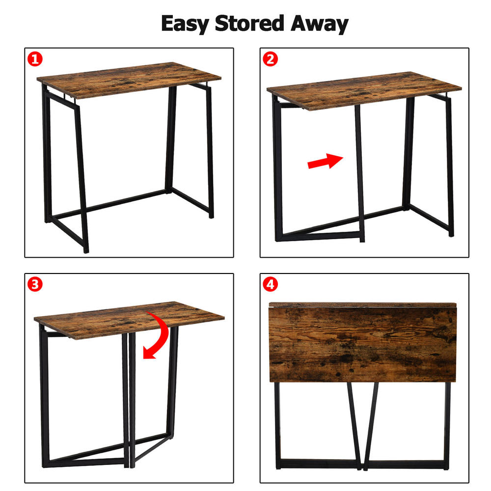 31.5 Inch Folding Desk for Small Space, Assembly Not Required