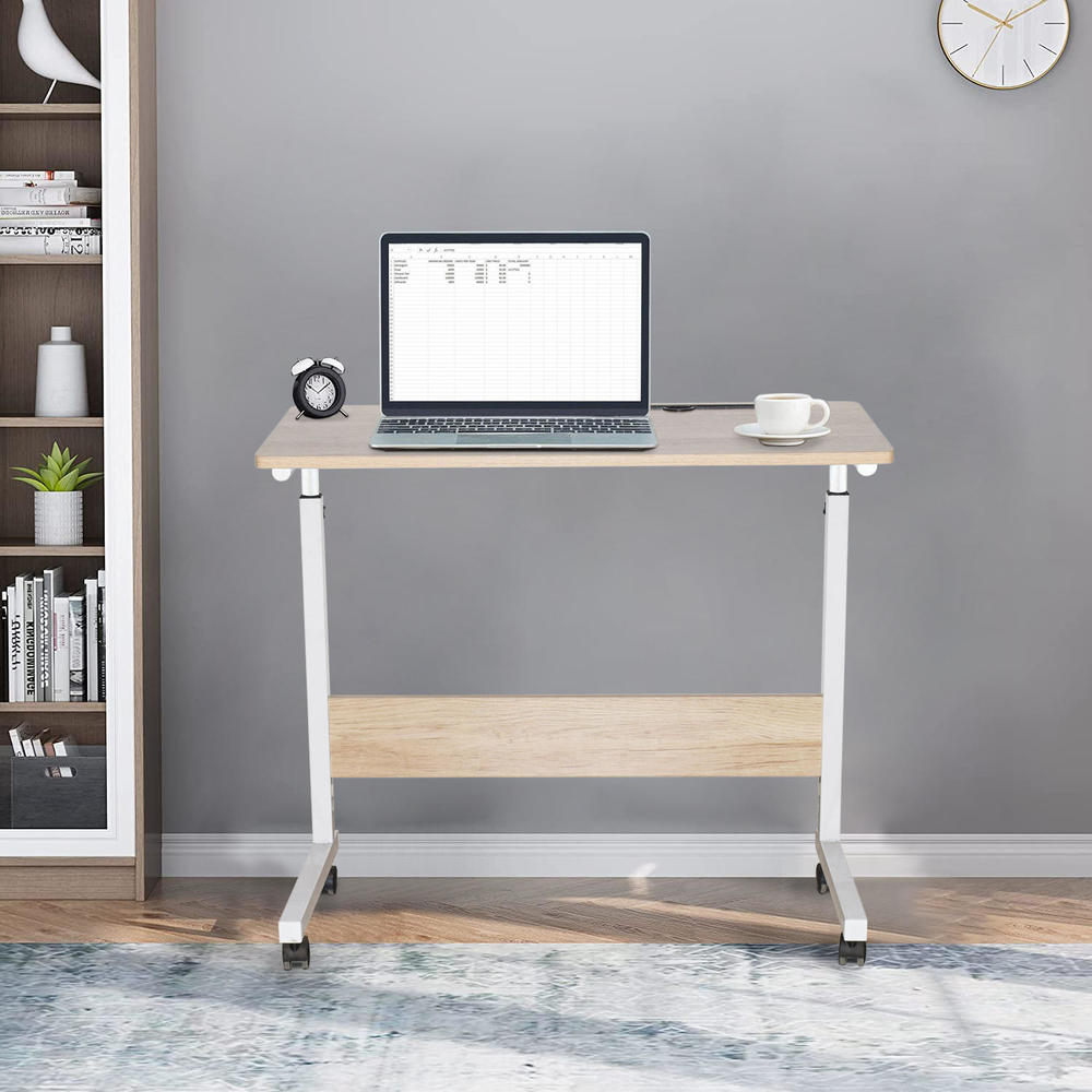 Height Adjustable Mobile Laptop Desk, Bedside Couch Rolling Computer ...