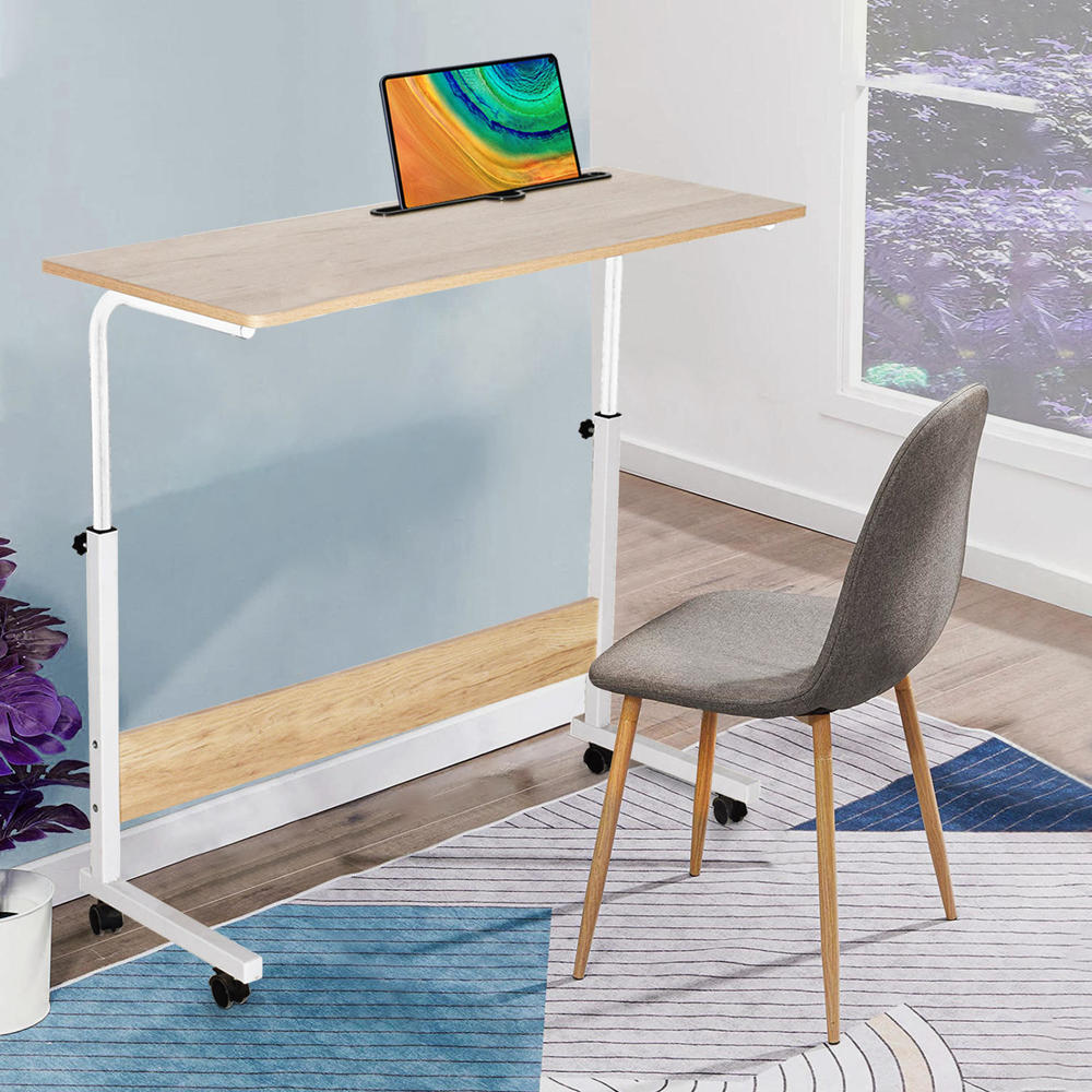 Height Adjustable Mobile Laptop Desk, Bedside Couch Rolling Computer ...