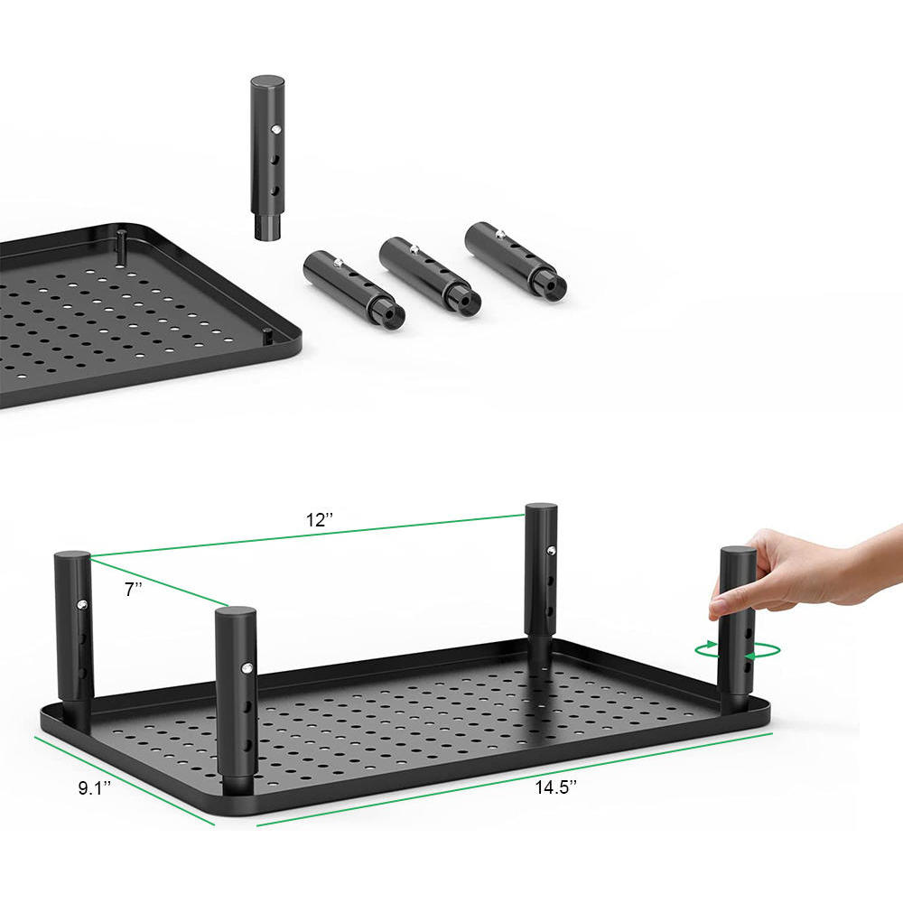 Height Adjustable Metal Monitor Stand - Black - PrimeCables