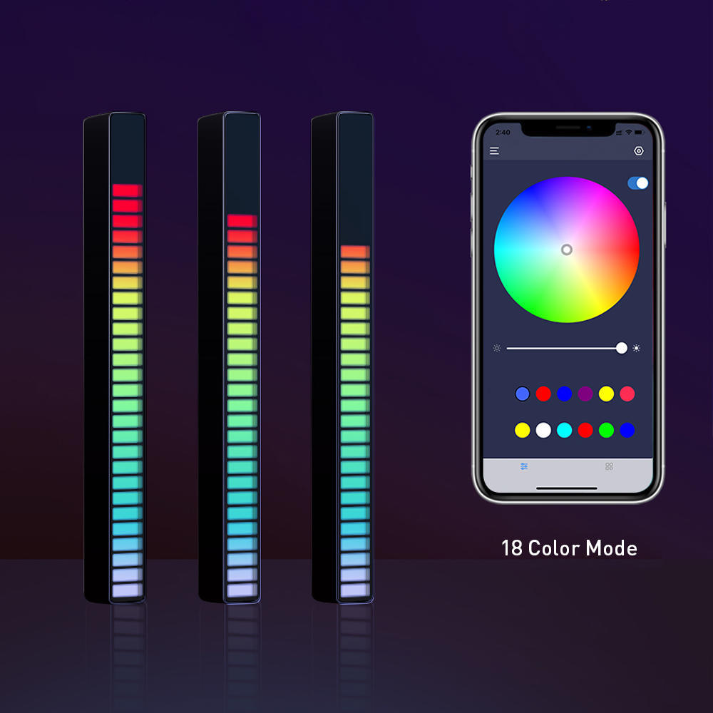 RGB Sound Control Rhythm Lights, 32 LED 18 Colors Audio Spectrum ...
