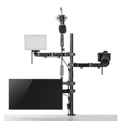 Single Monitor Mount with Microphone & Camera Stand – PrimeCables