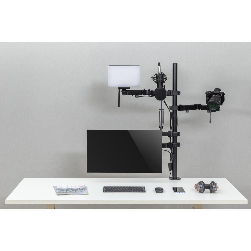 Single Monitor Mount with Microphone & Camera Stand – PrimeCables