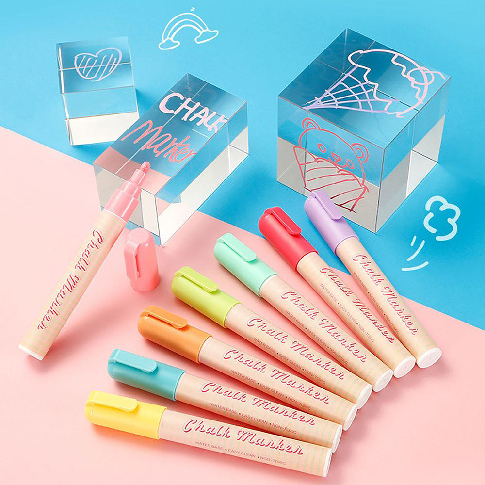 Liquid Chalk Markers with 6mm Reversible Tip, Chisel & Bullet, 8 ...