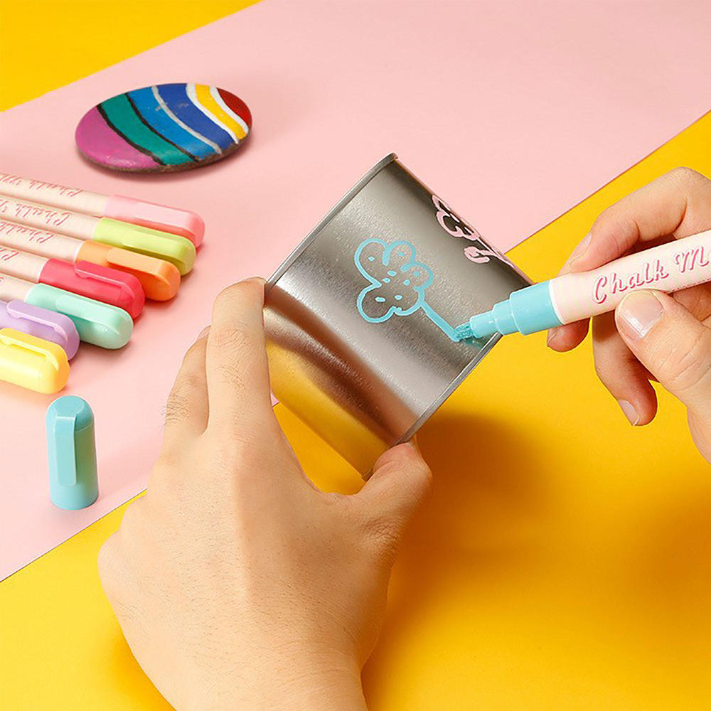 Liquid Chalk Markers with 6mm Reversible Tip, Chisel & Bullet, 8 ...