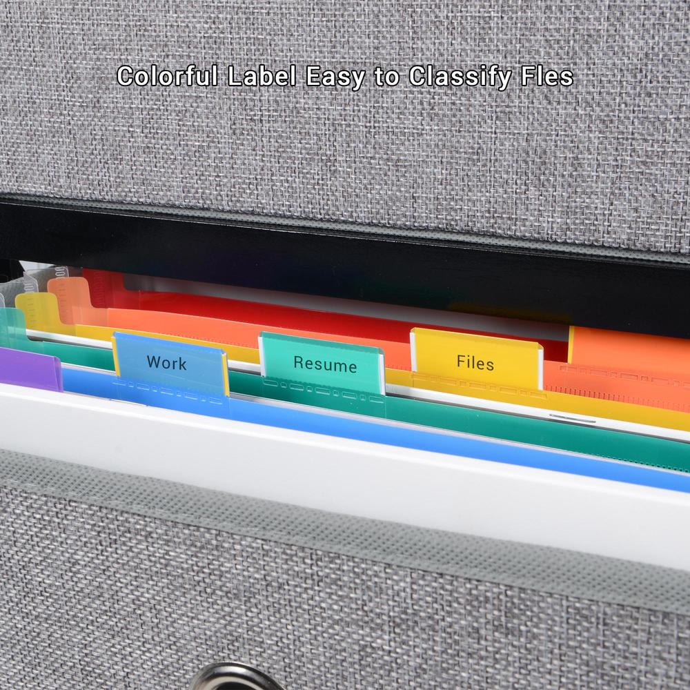 Plastic Expandable 7-Pocket Hanging File Folder with Retractable Rod ...