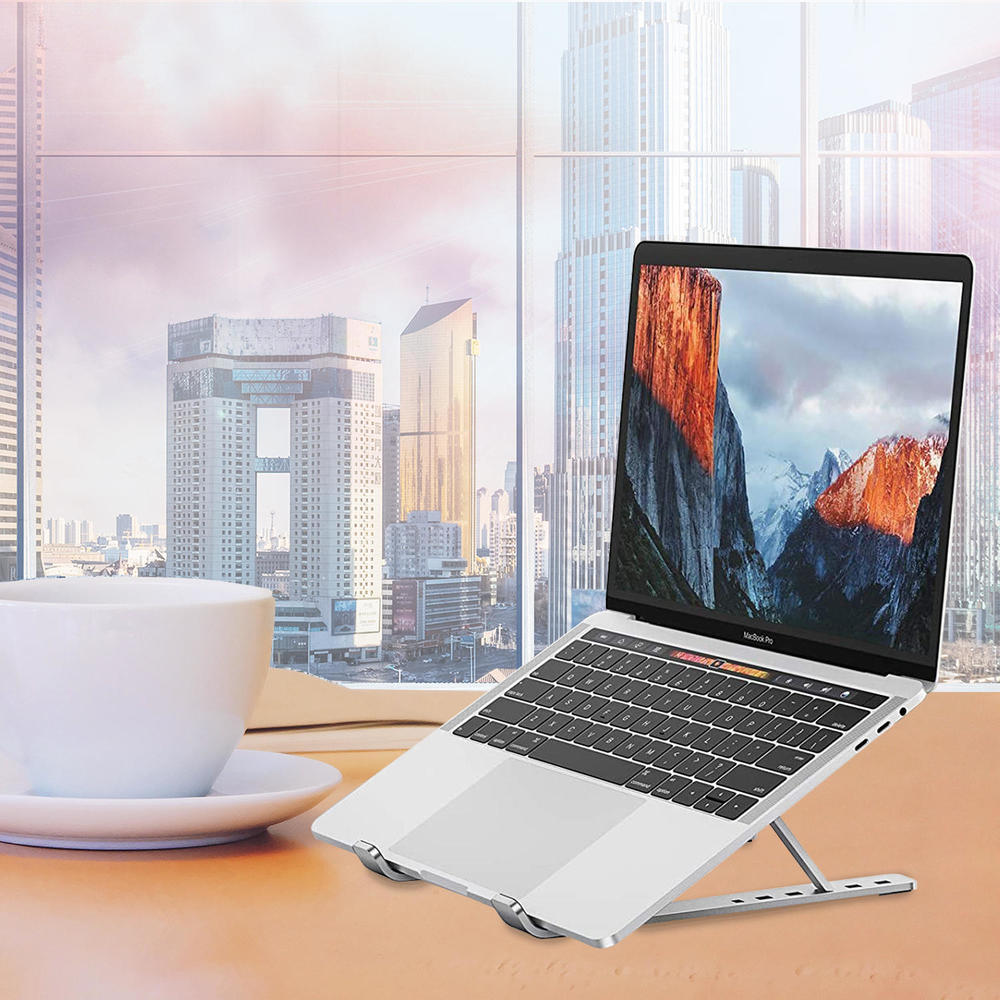 Foldable Aluminum Laptop Stand for Desk - PrimeCables