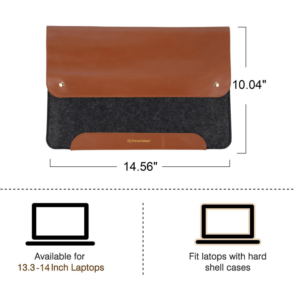 Genuine Leather and Fleece Laptop Bag Sleeve Slim and Easy to Take ...