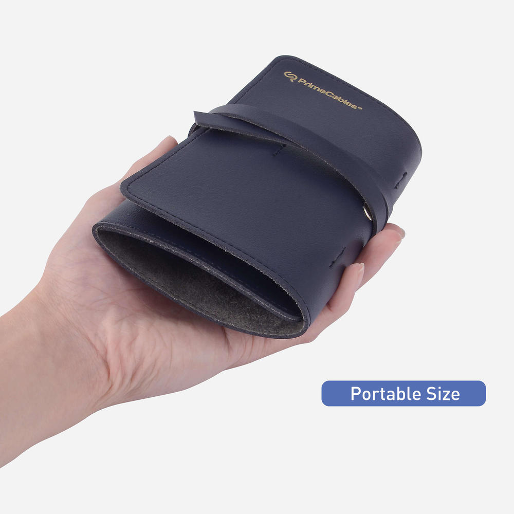 Leather Travel Charger Cord Roll Organizer, Electronic Accessories ...