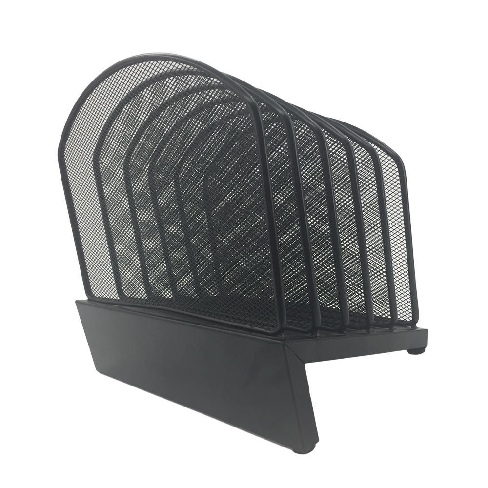 Metal Mesh Tiered File Sorter, 5 Sections, Letter to Legal Size Files ...