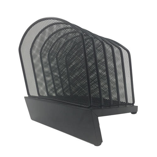 Metal Mesh Tiered File Sorter, 5 Sections, Letter to Legal Size Files ...